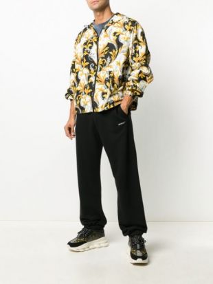 Versace - Versace Barocco Acanthus drawstring-hood Jacket - Farfetch
