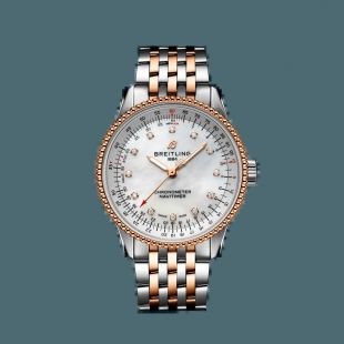 Breitling - NAVITIMER AUTOMATIC 35 Acier inoxydable et or rose 18 ...
