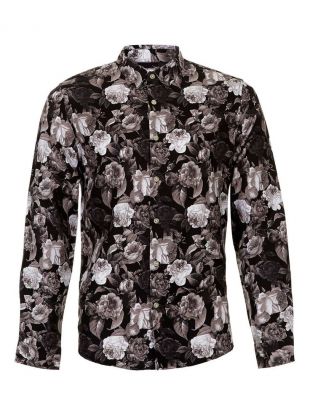Topman - Black Rose Print Long Sleeve Shirt