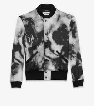 Saint Laurent - Saint Laurent 48 Tie Dye Varsity Veste noir et blanc ...