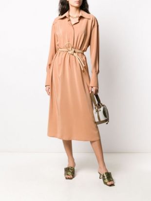 Fendi - Fendi robe-chemise à Ceinture En Corde - Farfetch
