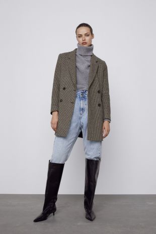 Zara - Zara Houndstooth Coat