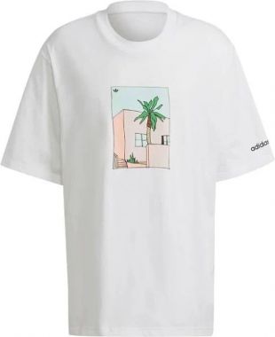 Adidas - adidas Originals Cotton Hand-drawn T-shirt in White