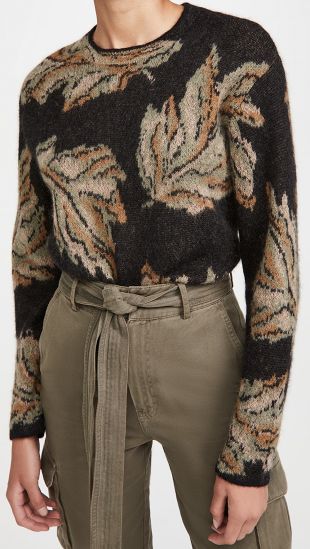 vince - Vince Leaf Jacquard Pullover