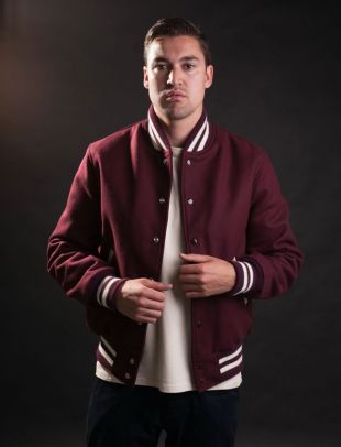 Golden Bear - Wool Varsity Jacket - Maroon