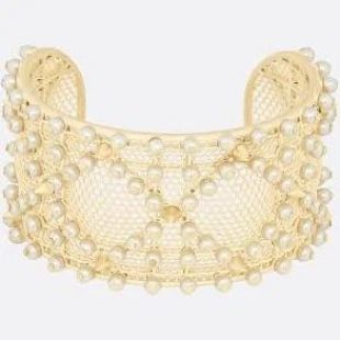 Dior - dior Sea Garden Gold-Finish Metal and White Resin Pearls Cuff ...