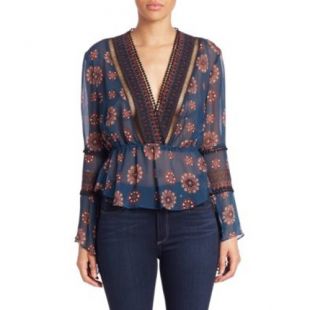 Nicholas - NICHOLAS Printed Ladder Trim Top