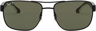 Ray-Ban - Ray-Ban Men's RB3530 Polarized Square Sunglasses, Black/Green ...