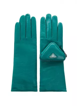 Prada - GANTS AVEC LOGO VERT