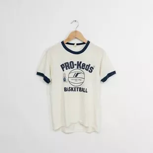 Pro Keds - Vintage T Shirt 80s L Basketball Pro Keds Ringer Distressed ...
