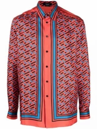Versace - geometric-print shirt