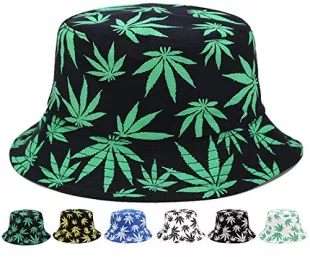 inogih - Reversible Bucket-Hat Marijuana-Cannabis Weed Foldble ...