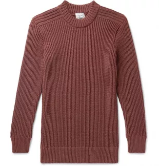 S.N.S. Herning - Fang Ribbed Merino Wool Sweater - Men - Burgundy