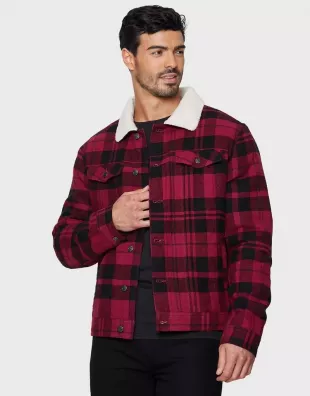 threadbare - 'Philip' Sherpa Check Jacket
