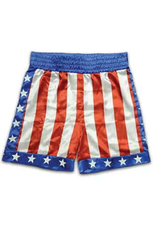 Trick or Treat - Rocky Balboa Movie Apollo Creed USA Flag Boxing Trunks ...