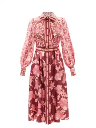 Zimmermann - Concert Spliced Floral-Print Silk Midi Dress