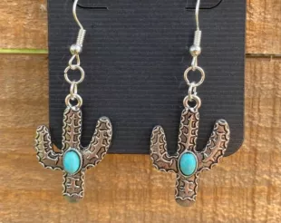 CreationsByDevDesign - Silver and Turquoise Cactus
