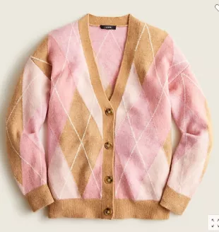 J.Crew - Argyle Cardigan Sweater