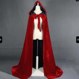 Unbranded - Women Velvet Long Hooded Cape Cloak | Winter Warm Long Cape ...