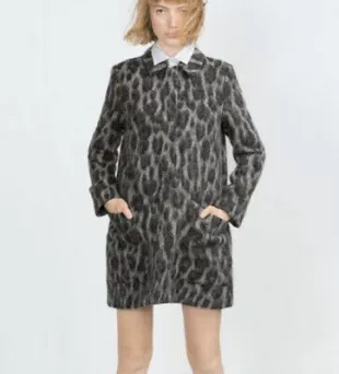 Zara - Leopard Alpaca Wool Coat