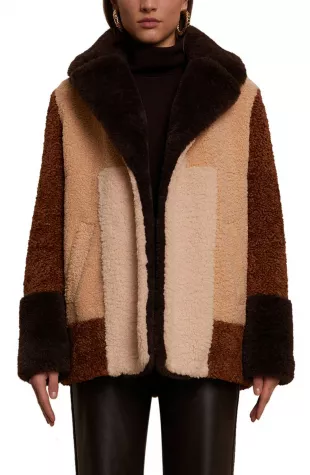 A.L.C. - Stefan Colorblock Faux Fur Coat
