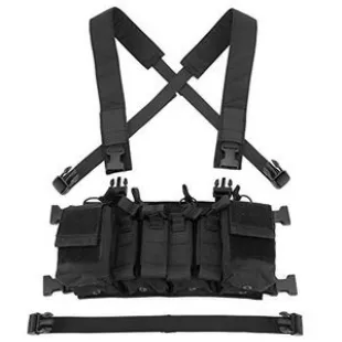 Kodenor - Chest Rig, X Harness Tactical 5.56 9mm Mag Pouches for Airsoft