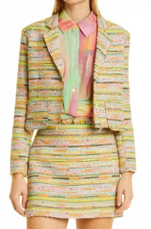 Le Superbe - Bright Multicolor Tweed Beach Jacket