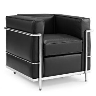 FAUTEUIL LC2 1 PLACE LE CORBUSIER CUIR NOIR