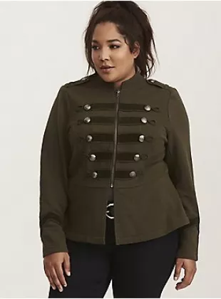 torrid - Embellished Zip Front Military Jacket