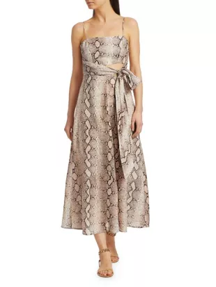 Zimmermann - Bellitude Python Print Midi Dress