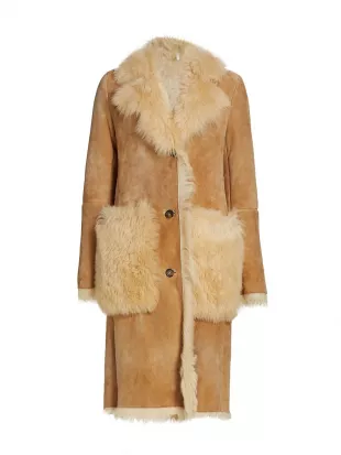 Helmut Lang - Shearling Longline Patch Pocket Coat