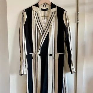 Zara - Striped Longline Jacket