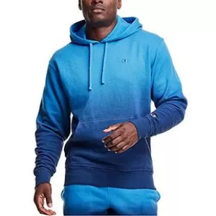 Champion - Men's Specialty Dye Fleece Hoodie, Balboa Blue/Athletic Navy