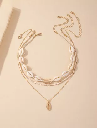Shein - 3pcs Shell Decor Necklace