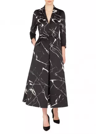 akris - Long-Sleeve Marble Coat Gown