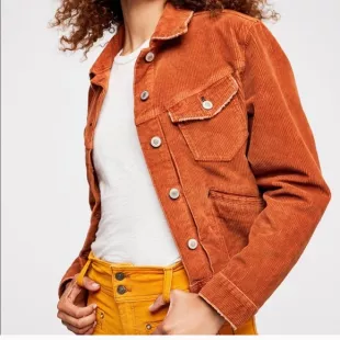 Free People - Rust Color Corduroy Jacket Size Medium