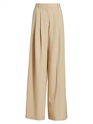 NILI LOTAN - Dillon Wool Pleated-Front Pants