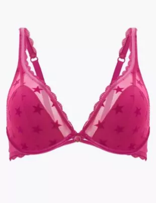 M&S Collection - Star Flock High Apex Plunge Bra