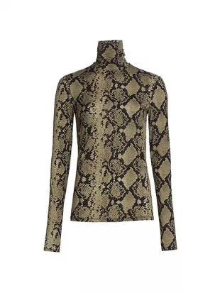sportmax - Fly Python Print Long Sleeve Mockneck Top