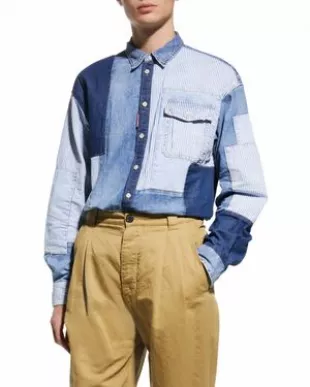 Dsquared2 - Patchwork Denim Western Shirt