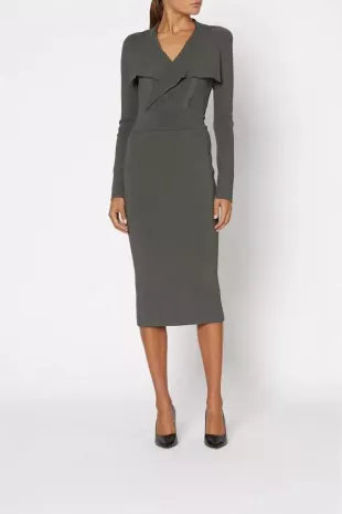 scanlan Théodore - Crepe Knit Drape Front Dress