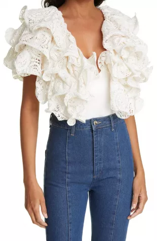 rotate - Ruffle Sleeve Bodysuit