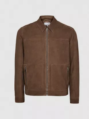 Reiss - Suede Zip Through Jacket
