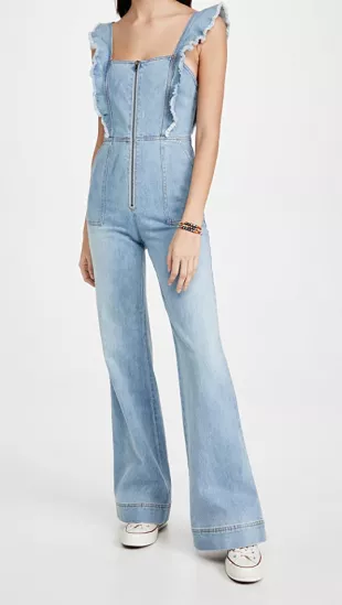 Alice + Olivia - Gorgeous Open Back Ruffled Jumpsuit