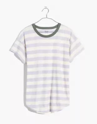 Madewell - Whisper Cotton Rib Crewneck Ringer Tee
