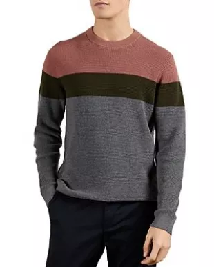 Ted Baker - Lastmi Waffle Knit Color Blocked Pullover