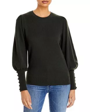 Aqua - Cashmere Balloon Sleeve Sweater