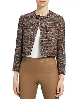 Theory - Cropped Tweed Jacket