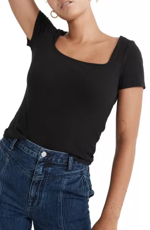 Madewell - Rib Square Neck Crop Top