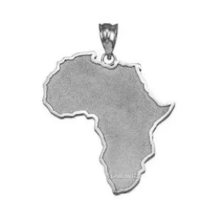 La blingz - Sterling Silver Africa Map Pendant